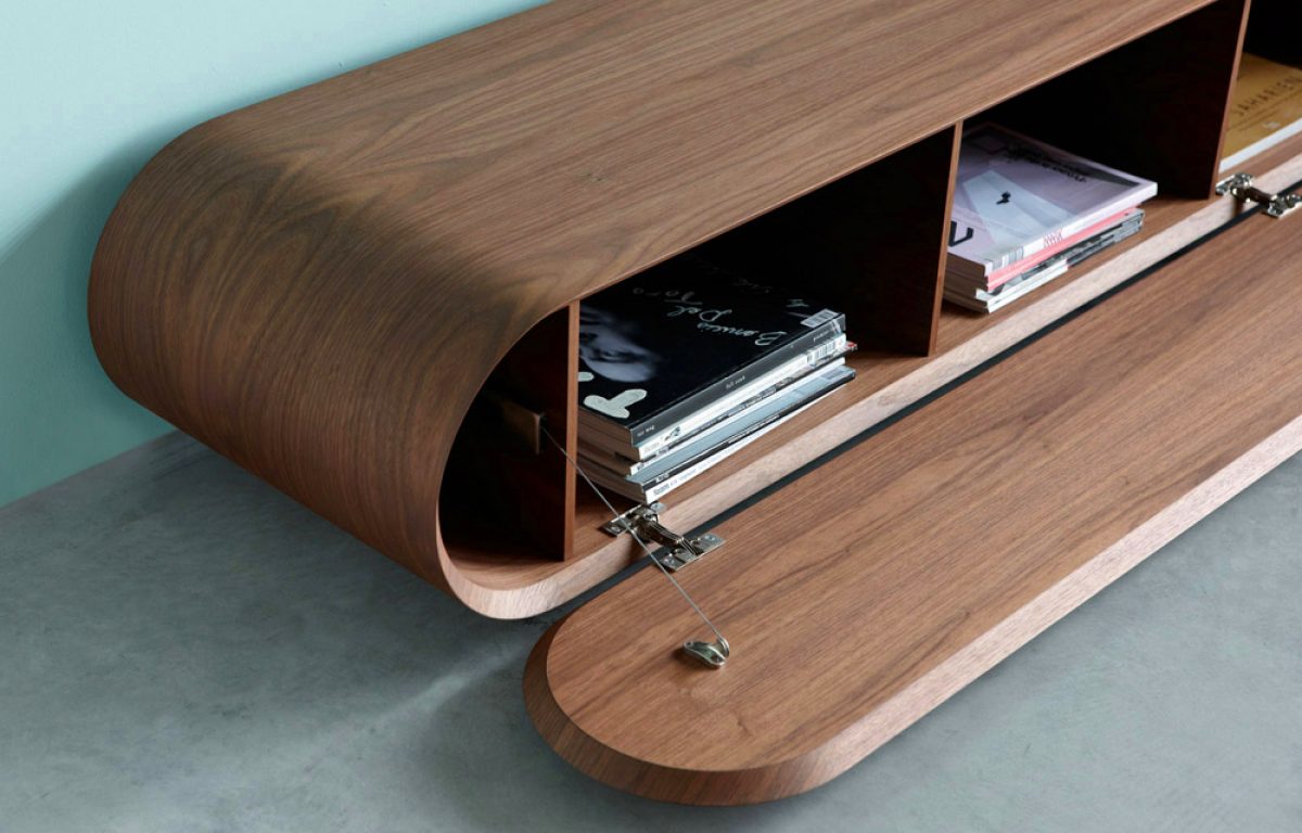 Design TV meubel notenhout - RKNL Meubelstudio